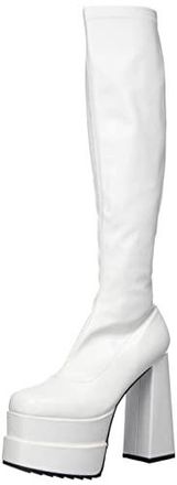 Lamoda Bad Girl, Knee High Boot Femme, White PU, 38 EU