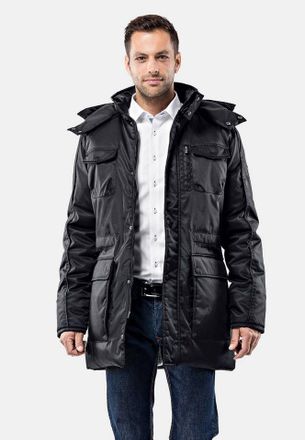 Vincenzo Boretti Winterjacke Stehkragen mit abnehmbarer Kapuze