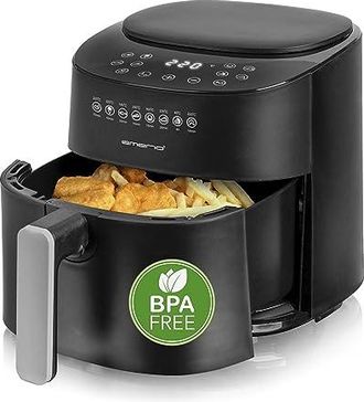 Emerio große digitale Heißluftfritteuse, TOP AirFryer, Frittieren ohne zusätzliches Öl, 4.5 Liter Volumen, 8 Automatik Programme, Cool Touch, BPA frei, schne
