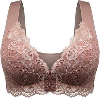 Generic 2026 Soutien-gorge pour femme avec fermeture avant r&eacute;glable et bordure en dentelle respirante extra &eacute;lastique, rose, 38D