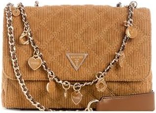 Guess sac à épaule bandoulière Giully II 2 Compartment Convertible Flap Cognac brun
