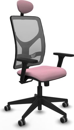 Piqueras y Crespo B&uuml;rostuhl, rosa, mit 3D-Armlehnen, h&ouml;henverstellbarer Lendenwirbelst&uuml;tze und festem Kopfteil, ausgestattet mit Sincro 3 Positionen und Schneideschaum,