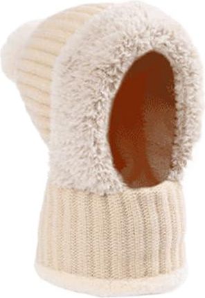 Generic Bonnet pour femme, bonnet tricot&eacute; avec &eacute;charpe de cou - Chapeau mignon tricot&eacute; avec doublure en polaire et cache-oreilles, pour, usage quotidien, rand