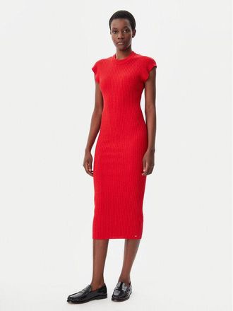 Tommy Hilfiger Kleid f&uuml;r den Alltag WW0WW44493 Rot Slim Fit