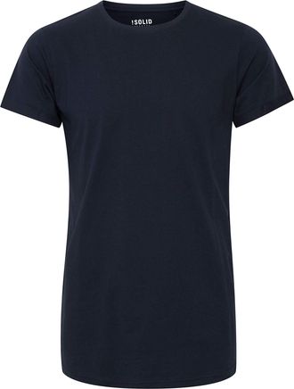 Solid Longo Herren T-Shirt Kurzarm Shirt Basic Multipack, Größe:L, Farbe:Insignia Blue (194010)