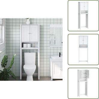 vidaXL The Living Store Toilettenschrank BERG Wei&szlig; 60x27x164,5 cm Massivholz - Badezimmerm&ouml;bel - Holzschr&auml;nkchen - Toilettenschrank - Aufbewahrungsbauern