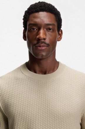 BOSS Kurzarmpullover Nilton Premium Menswear Business-Casual-Look, Strukturstrick-Material