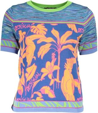 Desigual Femme, Tops, Multicolore, Taille: 44 FR Cotton Crew Neck Casual T-Shirt