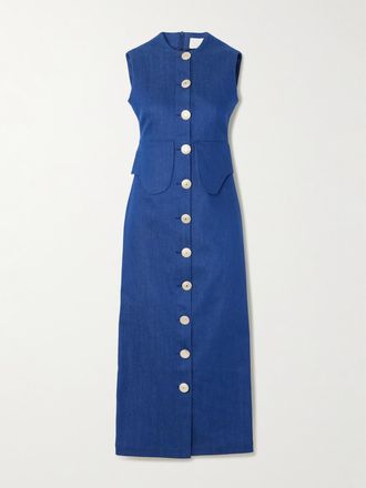 D'Estr&euml;e Paris Laetitia Midi-jeanskleid - Blau