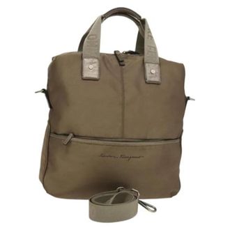 Ferragamo Pre-owned Nylon handtaschen - - Pre-owned - Damen - Beige - ONE SIZE