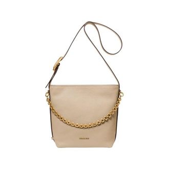 Michael Kors Sac seau &agrave; d&eacute;tail chaine en cuir grain&eacute;