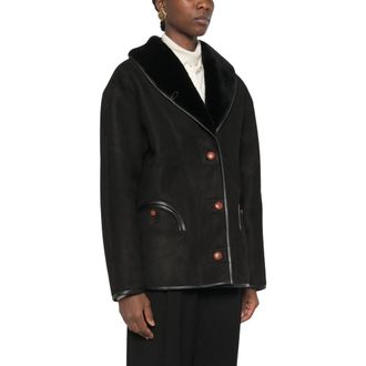 Blaz&eacute; Milano Tatoosh Shearling Jacke - - Jackets - Damen - Schwarzk - S