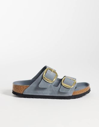 Birkenstock Arizona Big Buckle - Sandalen in Basaltgrau mit gro&szlig;er Schnalle-Blau