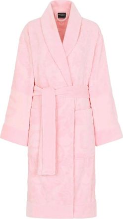 Dolce & Gabbana Homme, V&ecirc;tements de nuit et de d&eacute;tente, Rose, Taille: M Peignoir de bain en coton &eacute;ponge jacquard