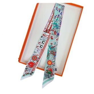 Generico Écharpe imprimée florale pour femme, cravate de style coréen et accessoire de sac, Color3, 90x5cm