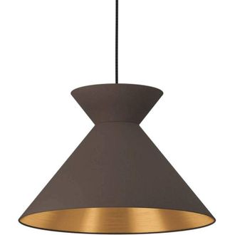 Eglo Lampe suspendue Nastasia Textile Cappuccino, laiton E27 1x40w H: 110cm &Oslash;38 cm Dimmable
