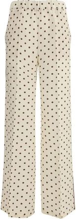 P.A.R.O.S.H. Cremefarbene l&auml;ssige Seidenhose - - Trousers - Damen - Beige - M