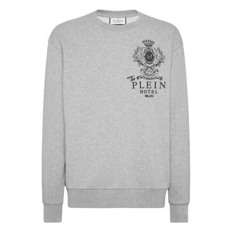 Philipp Plein Fleece Rundhals-Sweatshirt Plein Hotel - - Sweatshirts & Hoodies - Herren - Grau - XL