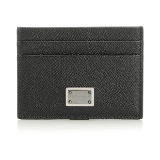 Dolce & Gabbana Porte-cartes en cuir de veau avec plaque logo - Homme - Accessoires - Noir - Taille: ONE Size