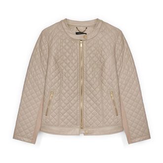 Fiorella Rubino Rautensteppjacke im Biker-Stil - - Jackets - Damen - Beige - 3XL
