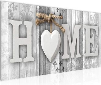 Runa Art Wandbild Home Holzoptik 1 Teilig 100 x 40 cm Modern Bild auf Vlies Leinwand Landhausstil Wohnzimmer Schwarz Weiss 503312c