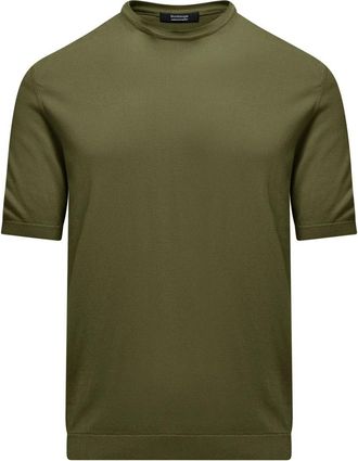 Bomboogie Homme, Pulls, Vert, Taille: XL Pull ras du cou &agrave; manches courtes en maille point de jersey d&eacute;lav&eacute;