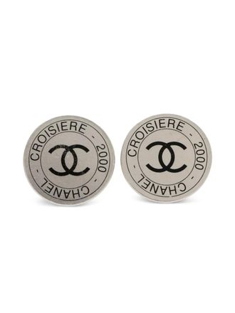 Chanel 2000 Ohrclips mit CC-Logo - Silber
