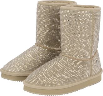 Philipp Plein Stiefeletten - Stiefel Mid Flat Verziert - Gr. 36 (EU) - in Beige - f&uuml;r Damen