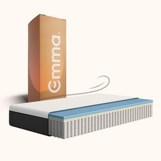 Emma Original Pro+ Matratze 100x200 cm - 27 cm Hybridmatratze mit 7-Zonen-Taschenfederkern, ThermoSync K&uuml;hltechnologie & allergenreduzierendem Purotex Bezu