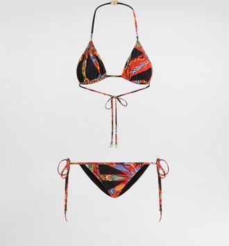 Dolce & Gabbana Triangel-bikini Mit Carretto-print - Frau Bademode Multicolor 4