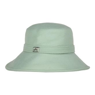 Alberta Ferretti Logodetail Wollm&uuml;tze - - Accessories - Damen - Gr&uuml;n - ONE SIZE
