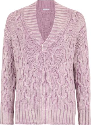 Malo cable-knit V-neck sweater - Violett