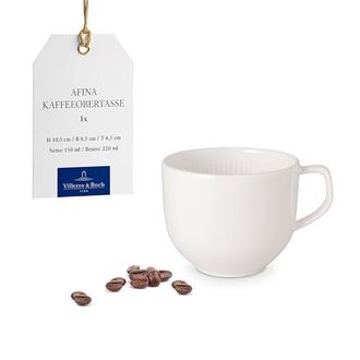 Villeroy & Boch Tasse à café Afina en porcelaine premium, tasse pour café et thé, Fabriquée en Allemagne, compatible lave-vaisselle et micro-ondes, empilable, blanche