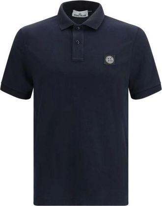 Stone Island Homme, Tops, Bleu, Taille: 2XL Polo en coton au design classique