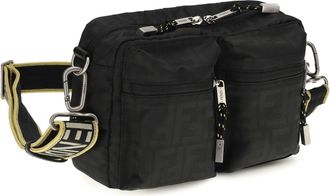 Fendi FF Monogram Fabric Camera Bag - Black