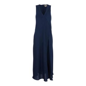 Michael Kors Femme, Robes, Bleu, Taille: 40 FR Satin Midi Dress
