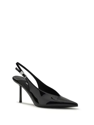 Le Silla Womens Clivage Slingback Pumps Nero-Crystal Calf Leather Bos Taurus Nero/crystal High Heel Shoes