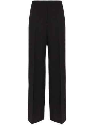 Jil Sander pantalon ample &agrave; fentes lat&eacute;rales - Bleu