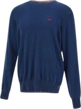 La Martina Pull en laine basique - Col rond - Homme - Pulls - Bleu - Taille: 3XL