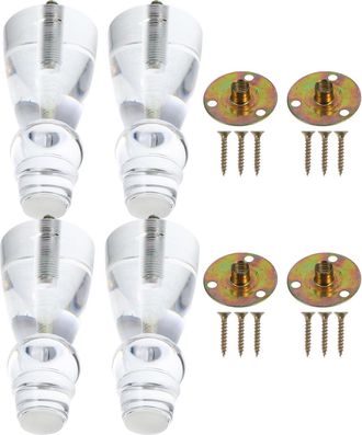 Artibetter 4 Stück Acryl Möbelbeine Transparent Kristalloptik Ersatzfüße für Sofa Couch Schrank Kommode Vielseitig Elegant Robust für Tisch Stuhl Schlafzimmer Wo