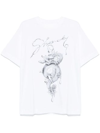 Givenchy t-shirt à imprimé serpent et chandelier - Blanc