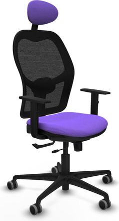 Piqueras y Crespo B&uuml;rostuhl mit 1D-Armen, h&ouml;henverstellbarer Lendenwirbelst&uuml;tze und festem Kopfteil, ausgestattet mit Syncro/Traslack und injiziertem Schaumstoff, Schwa