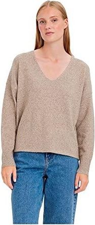 Vero Moda Vmdoffy Ls Blouse à col en V GA Noos pour Femme, Teinte sépia - Détails : mélangé, S