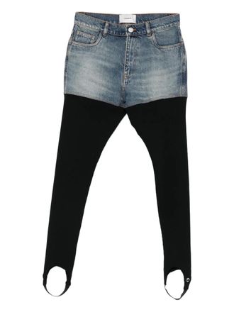 Coperni jean Hybrid à design nervuré - Bleu