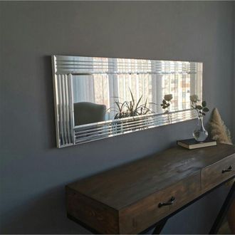 Pier Import Miroir horizontal moderne chic - cadre stri&eacute; 120 cm CODY