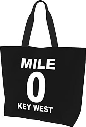 AOOEDM Mile 0 Key West Sac &agrave; provisions r&eacute;utilisable en toile pour femme