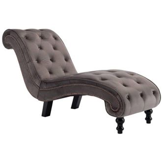 vidaXL Chaiselongue Grau Samt - Vidaxl
