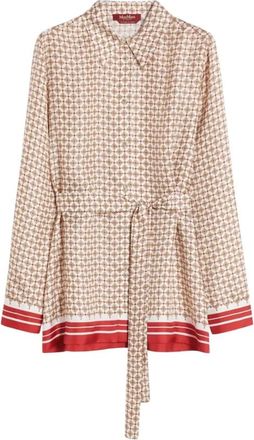 Max Mara Femme, Blouses et Chemises, Rouge, Taille: 40 FR Silk Twill Shirt