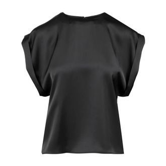 Philosophy di Lorenzo Serafini Schwarzes Satin Fl&uuml;gel&auml;rmel Kleid - - Blouses & Shirts - Damen - Schwarzk - L