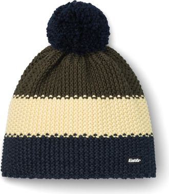 Eisb&auml;r M&uuml;tze Herren & Damen Star Pompon blau-gelb-gr&uuml;n - Merino Winterm&uuml;tze Unisex mit Fleece sch&uuml;tzt vor K&auml;lte und Wind - Bommelm&uuml;tze atmungsaktiv thermoreg